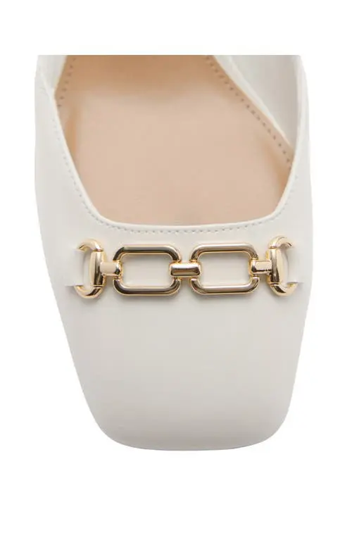 Mango Square-toe Slingback Pumps - White