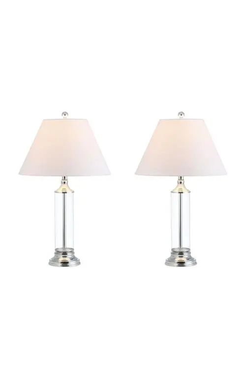 JONATHAN Y Astor 29" Glass Led Table Lamp - Clear