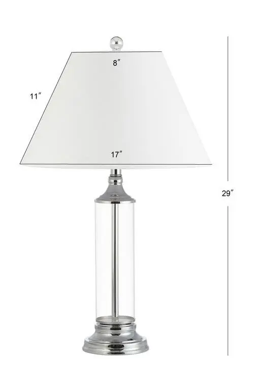 JONATHAN Y Astor 29" Glass Led Table Lamp - Clear