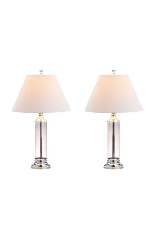 JONATHAN Y Astor 29" Glass Led Table Lamp - Smoked Gray