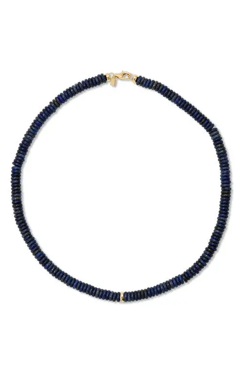 Ef Collection Semiprecious Stone Rondelle Necklace - 14k Yellow Gold / Lapis