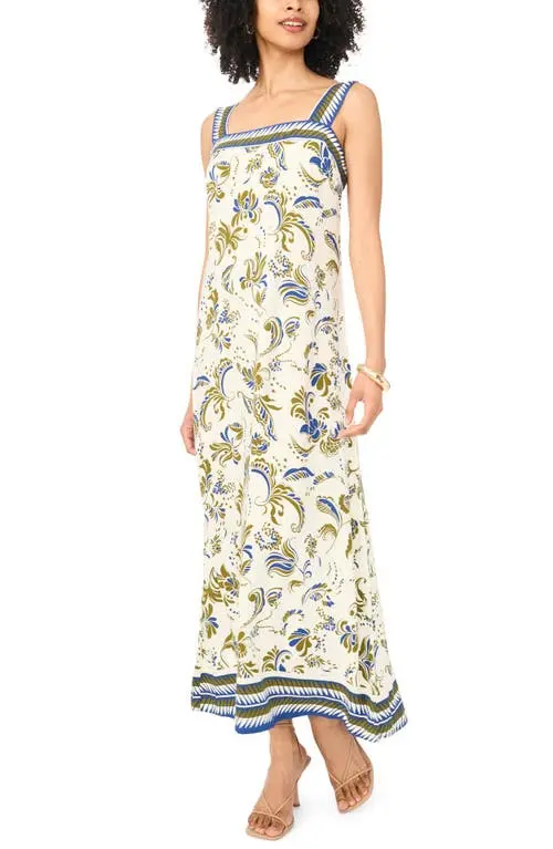 Vince Camuto Smocked Back Paisley Maxi Dress - New Ivory