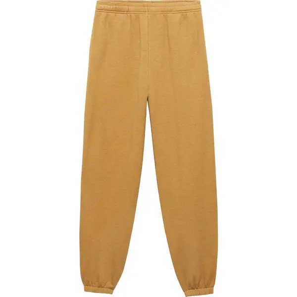 Mango Stretch Cotton Fleece Joggers - Ochre