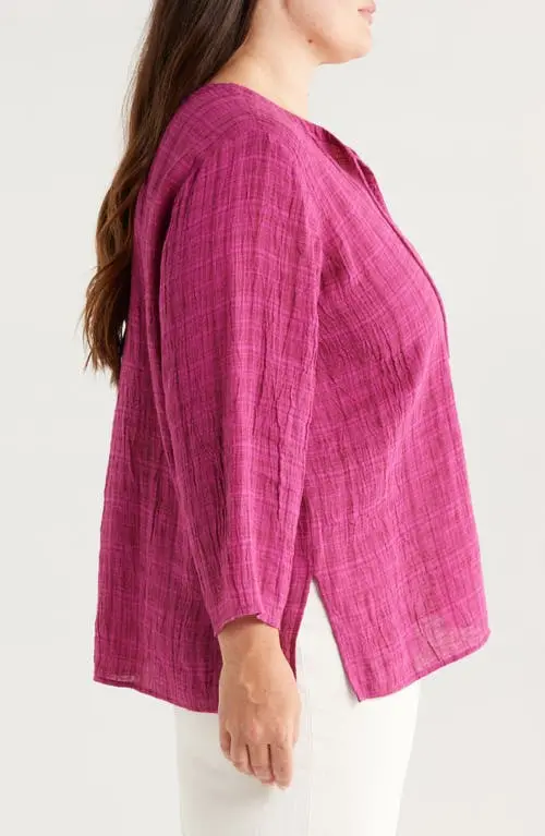 Eileen Fisher Split Neck Organic Linen Top
