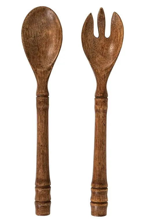 JULISKA Bilbao Wood Set Of 2 Salad Servers - Brown