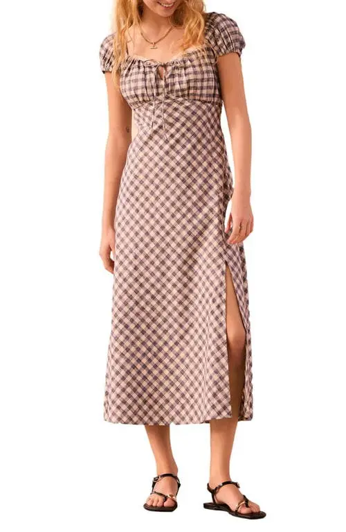 NEXT Gingham Cap Sleeve Midi Dress