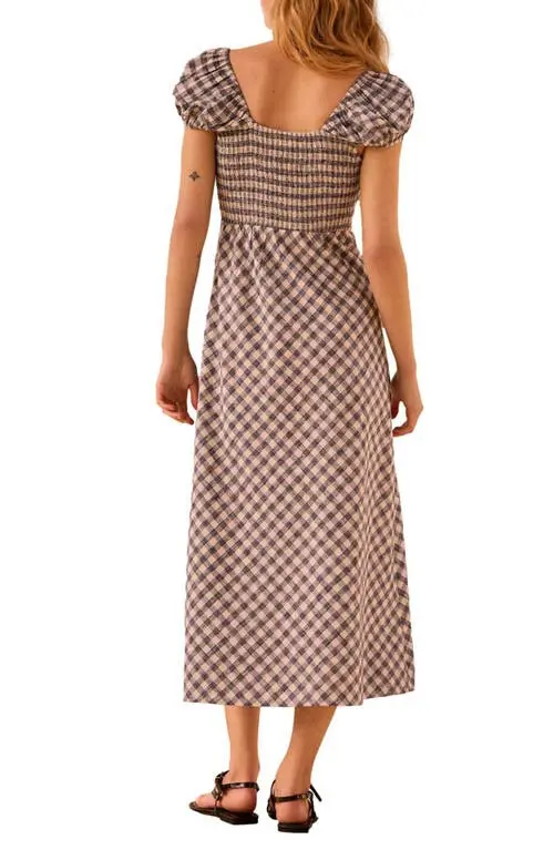 NEXT Gingham Cap Sleeve Midi Dress
