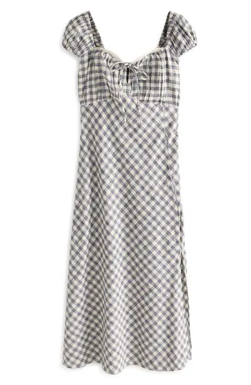 NEXT Gingham Cap Sleeve Midi Dress