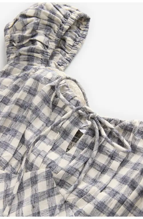 NEXT Gingham Cap Sleeve Midi Dress