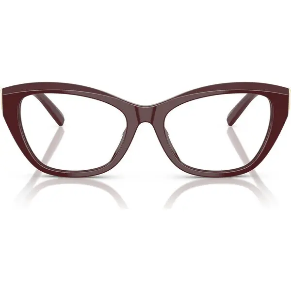 Tiffany & Co. 54mm Cat Eye Optical Glasses - Burgundy/ Demo Lens