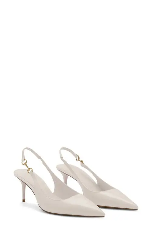 Mango Slingback Pointed Toe Pumps - Beige