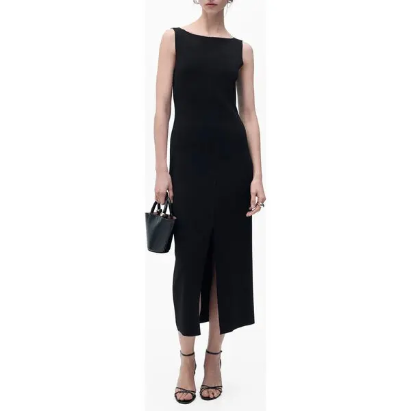 Mango Bateau Neck Sleeveless Maxi Dress In Black - 38% Off | Editorialist