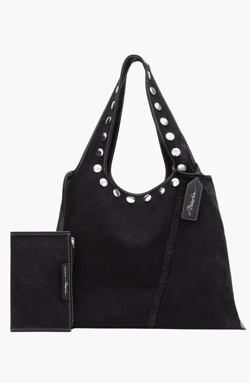 3.1 Phillip Lim Denim Market Tote Bag - Washed Black