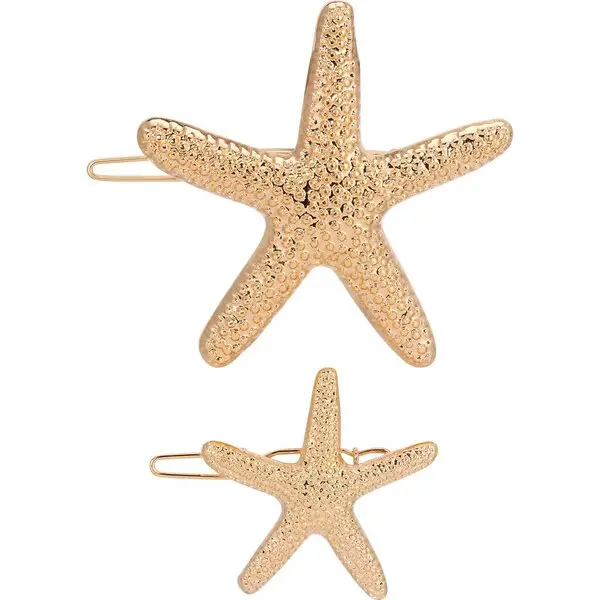 Ettika Beachcomber Barrettes Set Of 2 - Gold