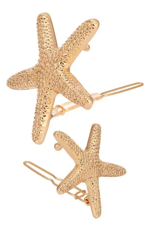 Ettika Beachcomber Barrettes Set Of 2 - Gold