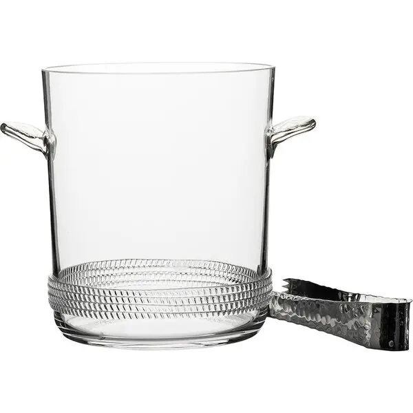 JULISKA Dean Glass Ice Bucket & Tongs - Clear