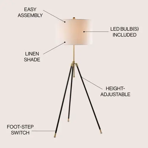 JONATHAN Y Lucius 67" Adjustable Metal Led Floor Lamp