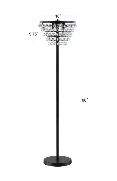 JONATHAN Y Jemma 60" Crystal/metal Led Floor Lamp - Bronze