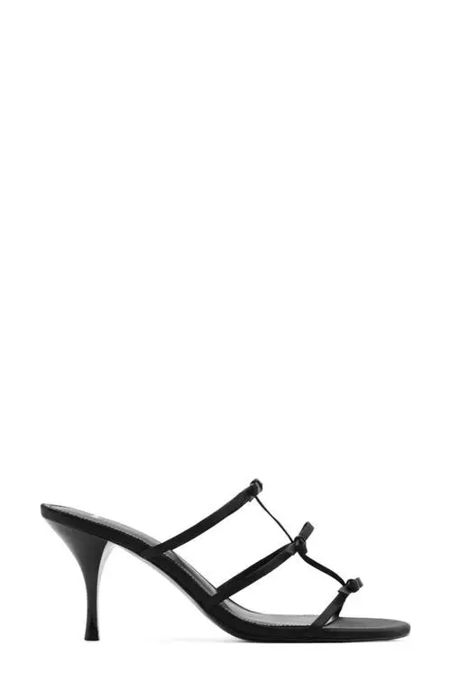 Mango Strappy Slide Sandal With Bow Detailing