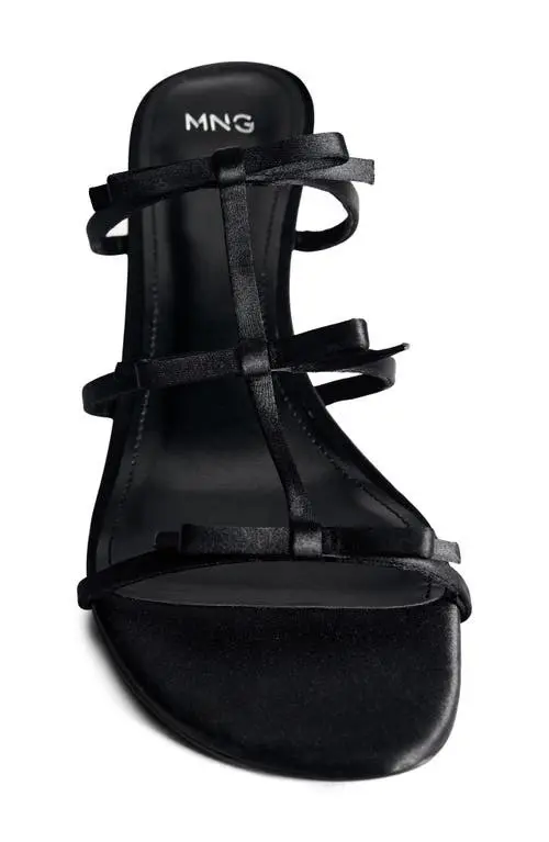 Mango Strappy Slide Sandal With Bow Detailing