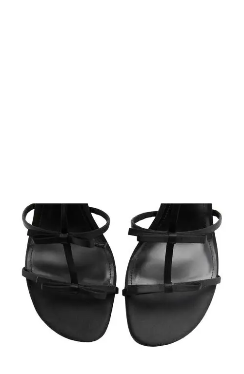 Mango Strappy Slide Sandal With Bow Detailing