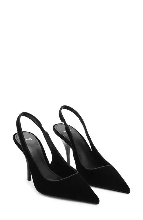 Mango Velvet Slingback Pumps