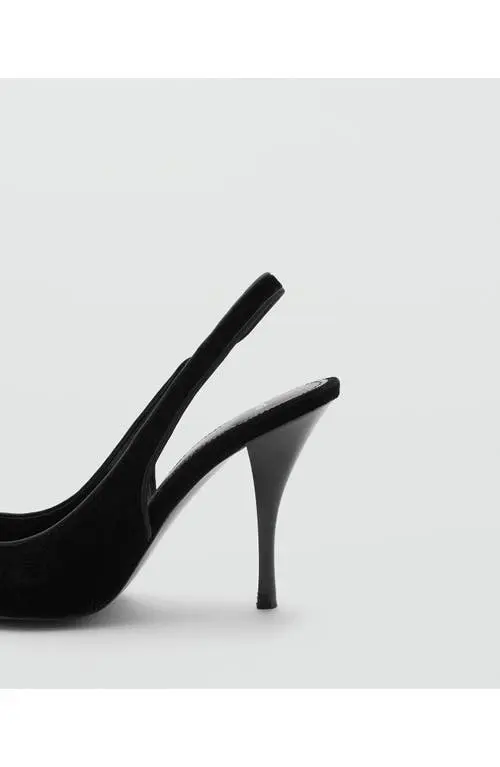 Mango Velvet Slingback Pumps