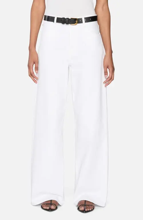 FRAME The Loose High Waist Wide Leg Jeans - White