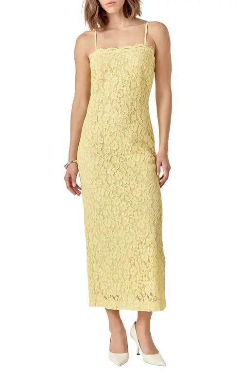 Endless Rose Lacy Column Dress - Butter