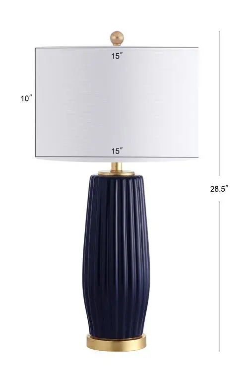 JONATHAN Y Roman 28.5" Ceramic Led Table Lamp - Navy