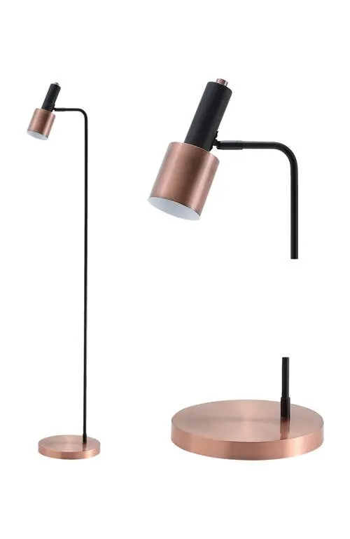 JONATHAN Y Brady 59.50" Metal Led Task Floor Lamp - Copper/black