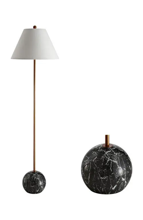 JONATHAN Y Miami 63.5" Minimalist Resin/metal Led Floor Lamp - Gold/black