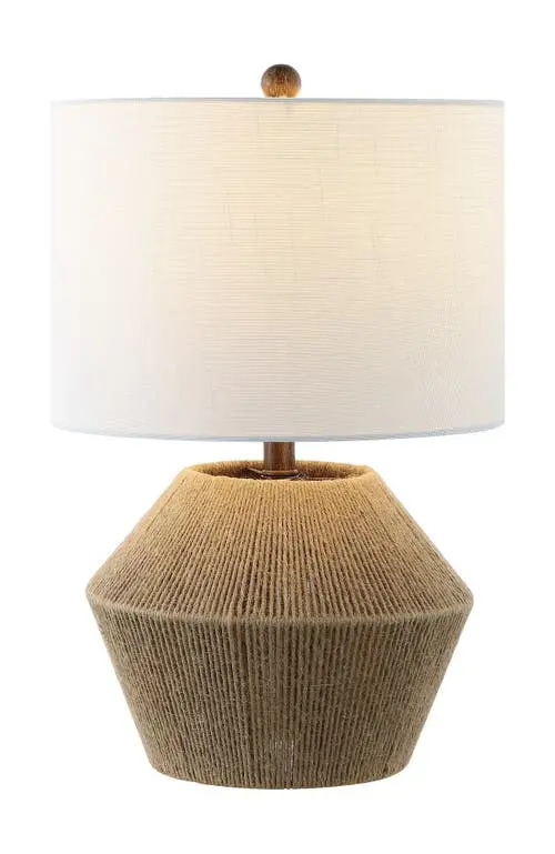 JONATHAN Y Alma 21.75" Coastal Rustic Iron/rope Led Table Lamp - Brown