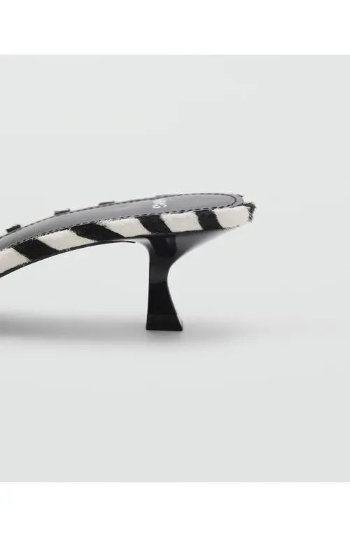 Mango Genuine Calf Hair Slide Sandal
