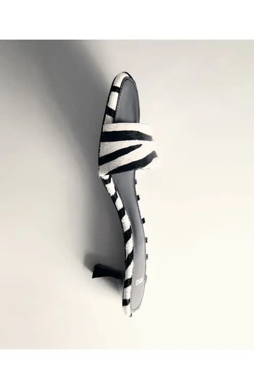 Mango Genuine Calf Hair Slide Sandal
