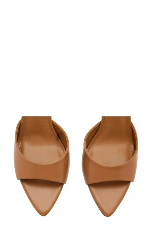 Mango Pointed Toe Stiletto Sandals - Medium Brown