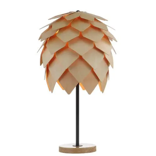 JONATHAN Y Simon 20.5" Pinecone Wood/metal Led Table Lamp - Natural/black