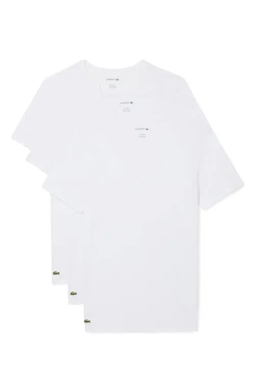 Lacoste 3-pack Cotton V-neck T-shirts - White
