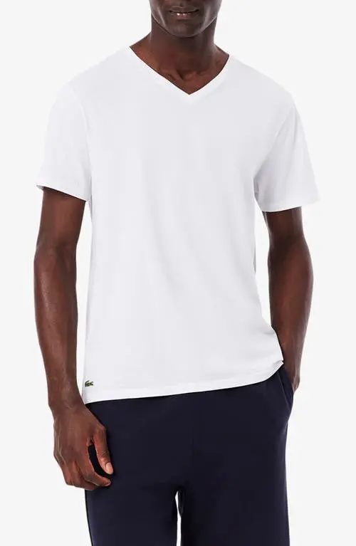 Lacoste 3-pack Cotton V-neck T-shirts - White