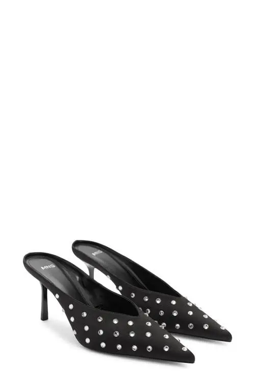 Mango Crystal Pointed Toe Mule