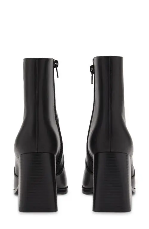 Mango Block Heel Leather Bootie