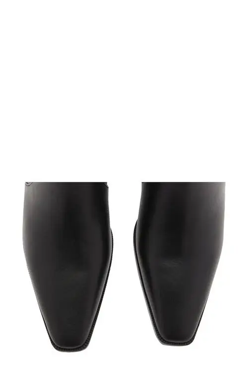 Mango Block Heel Leather Bootie