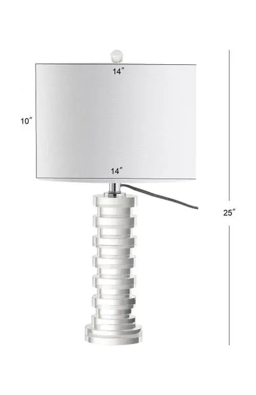 JONATHAN Y Sasha 25" Crystal Led Table Lamp