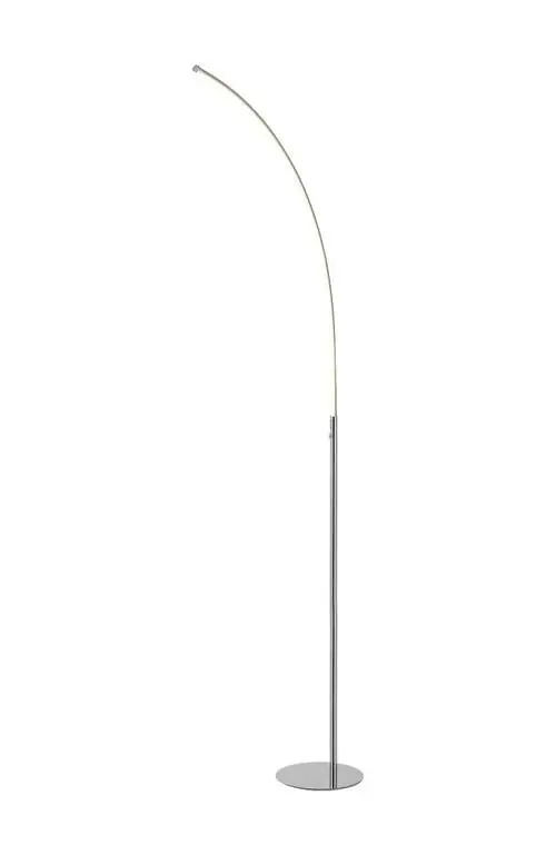 JONATHAN Y Curva 64" Metal Minimalist Modern Led Integrated Floor Lamp - Chrome