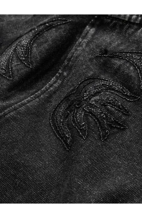 John Varvatos Floral Embroidered Organic Cotton T-shirt
