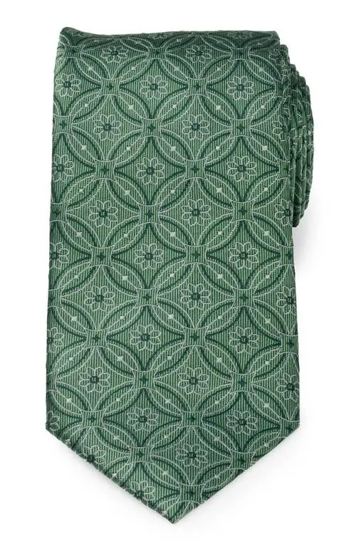 CUFFLINKS, INC. Geometric Tile Silk Tie - Green