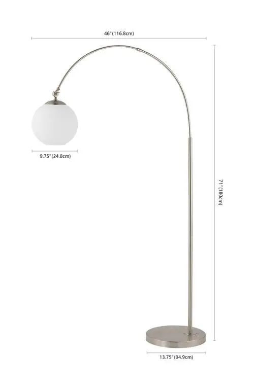 JONATHAN Y Nora 71" Coastal Vintage Iron Led Floor Lamp - Nickel
