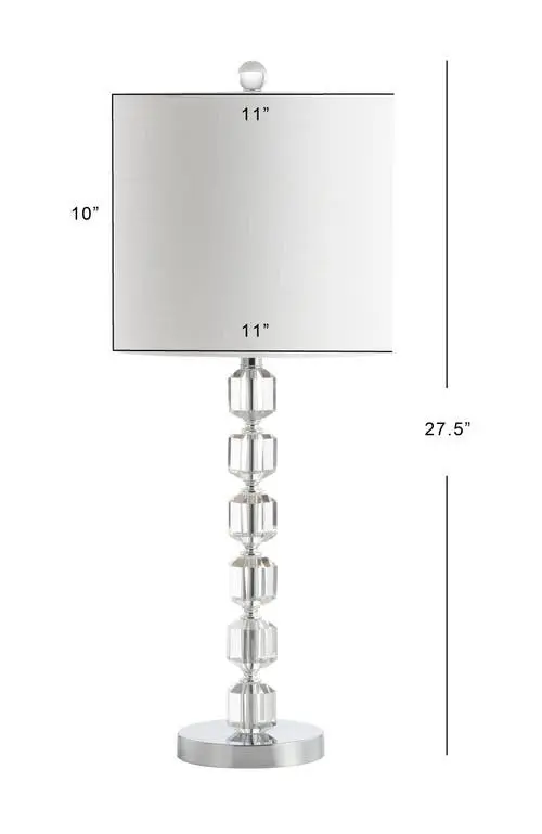 JONATHAN Y Cary 27.5" Modern Stacked Crystal/metal Led Table Lamp