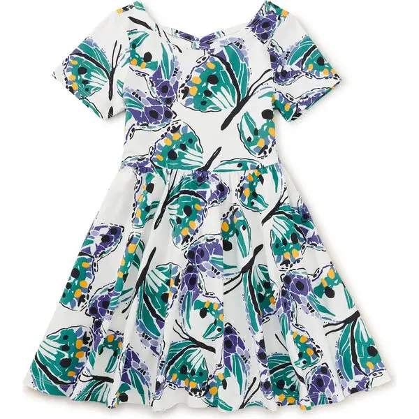 TEA COLLECTION Short Sleeve Ballet Dress - Carnival Butterfly