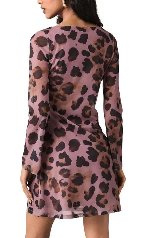 NEXT Animal Print Mesh Minidress